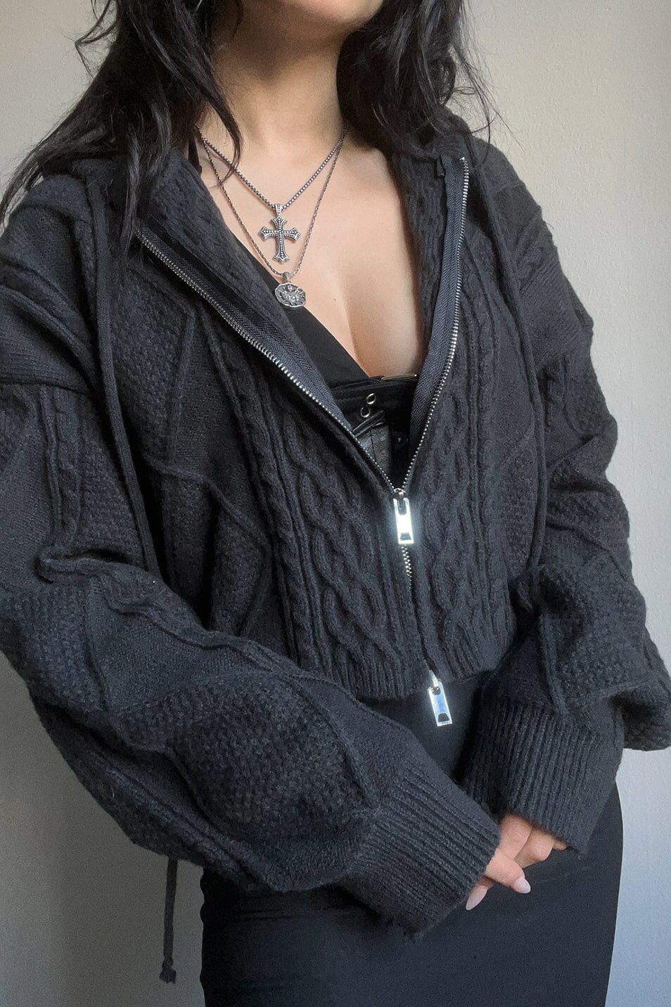 Cady Cable Knit Hoodie – Love Too True